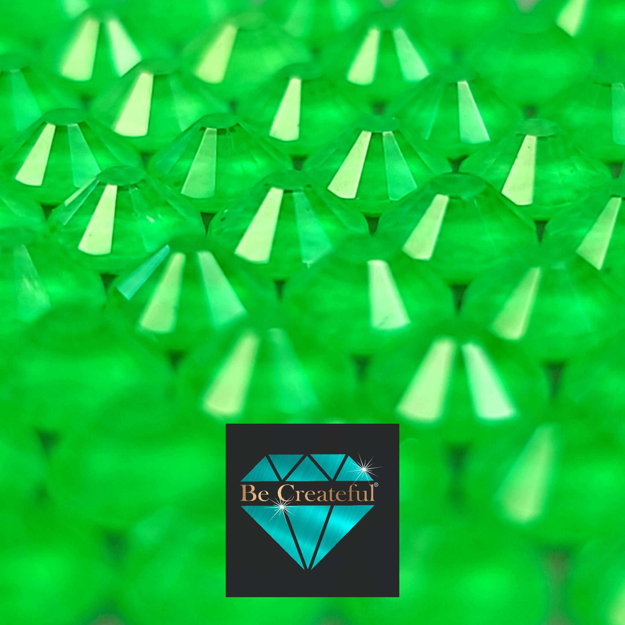 FLATBACK Neon Green Glass Rhinestones - Fast Shipping! – Be Createful