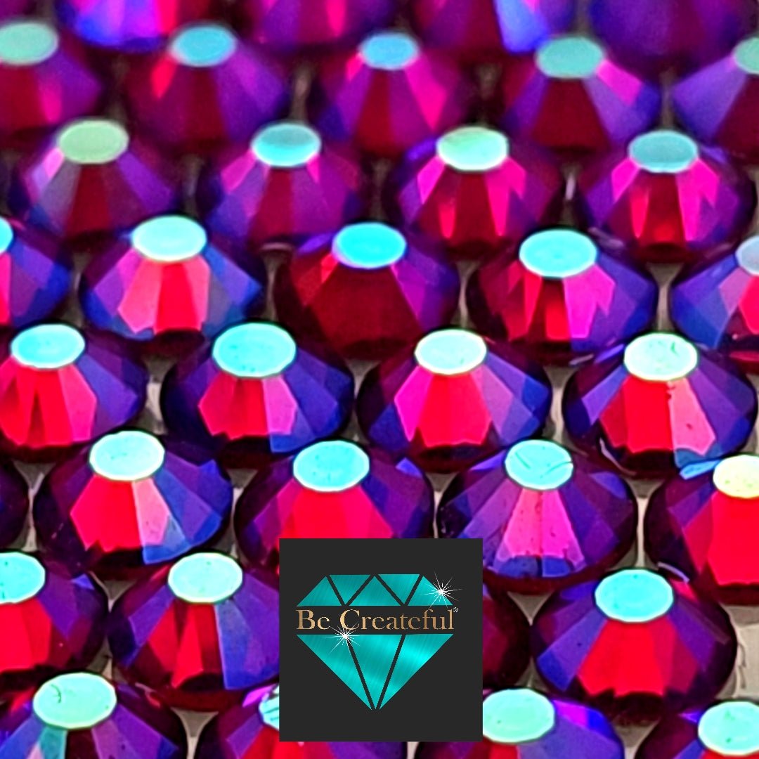 Flatback Foil Dark Siam AB Glass Rhinestones - Flatback Rhinestones ...