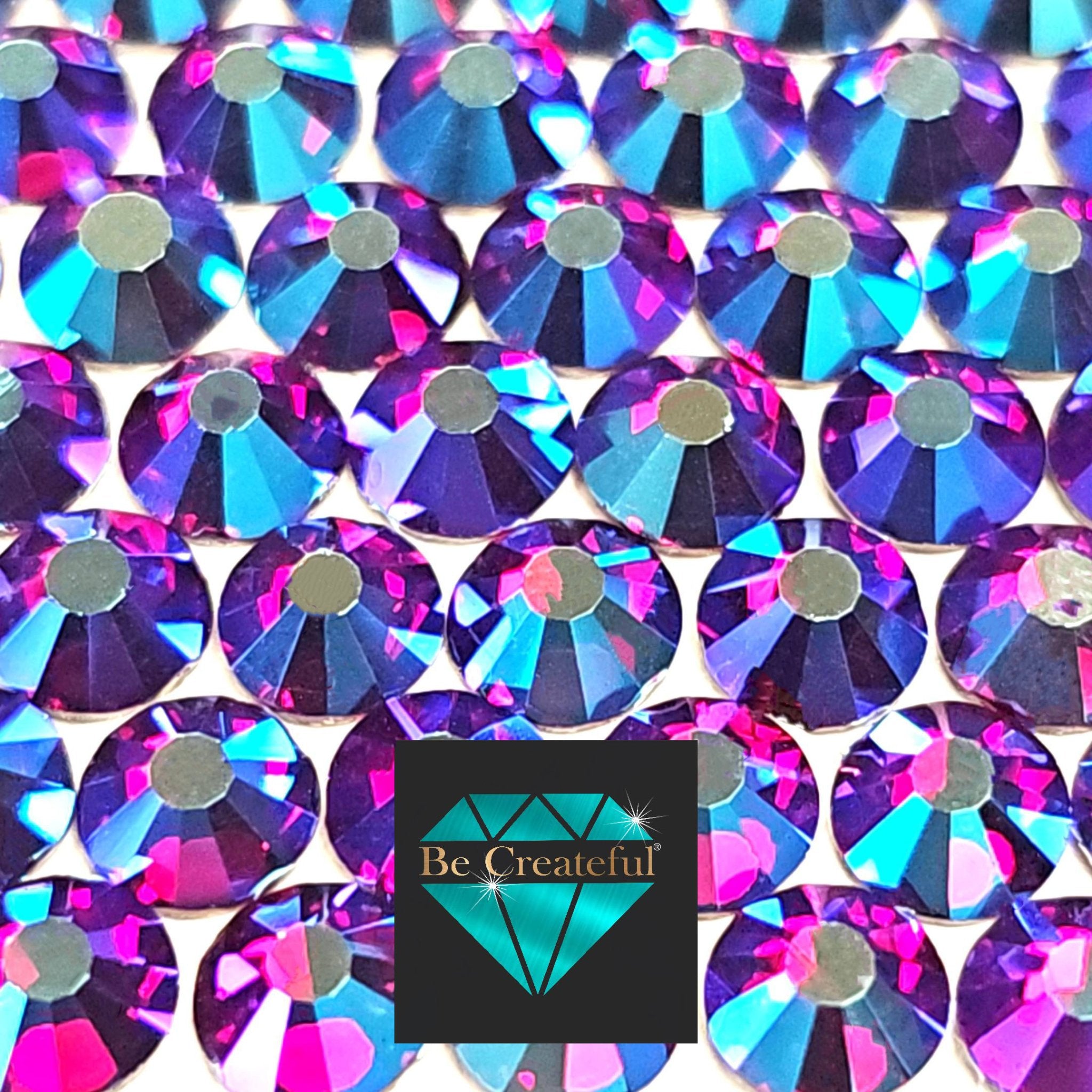 Flatback Foil Dark Siam AB Glass Rhinestones - Flatback Rhinestones ...