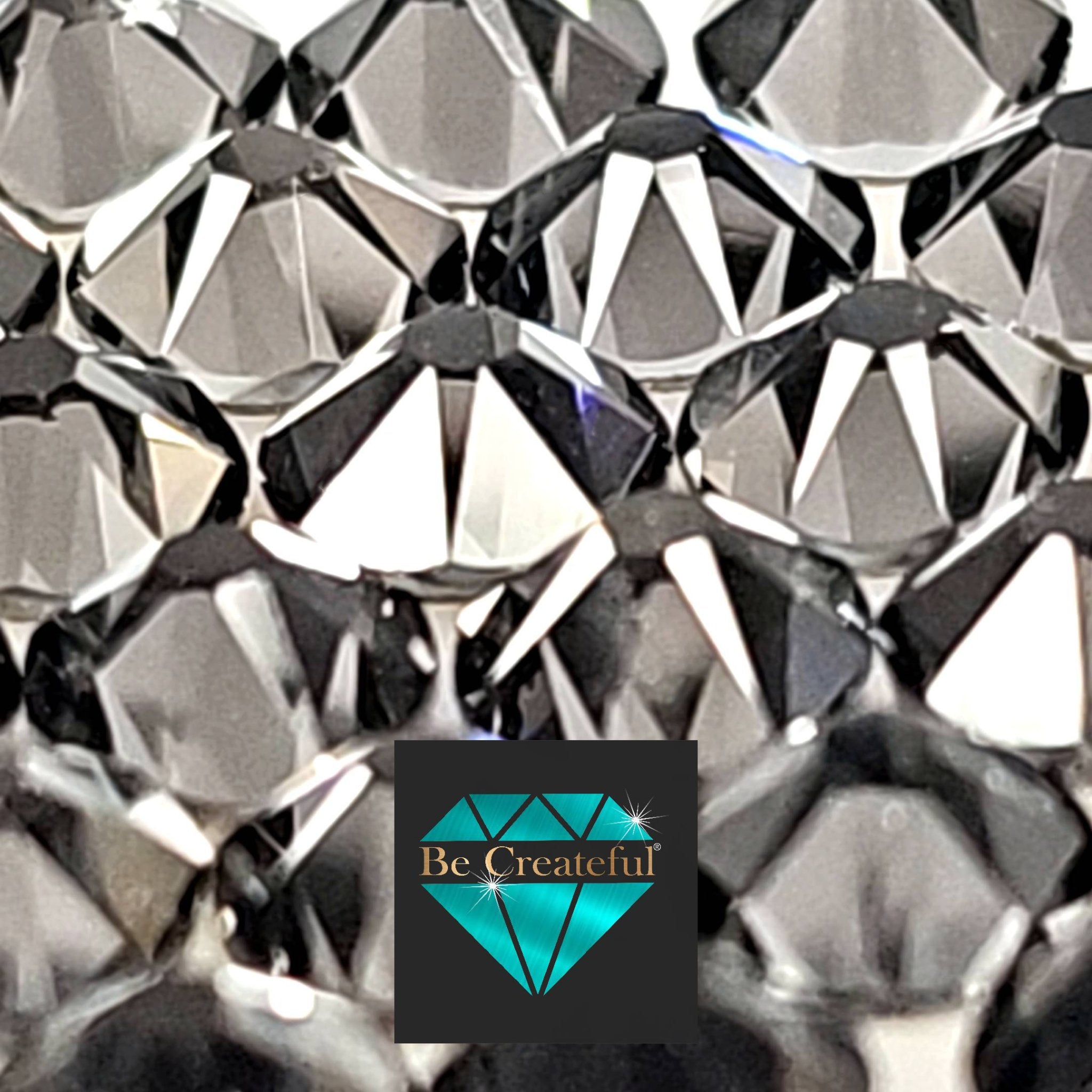 FLATBACK LUXE® Black Diamond Glass Rhinestones - 2088 Facet Rhinestone ...