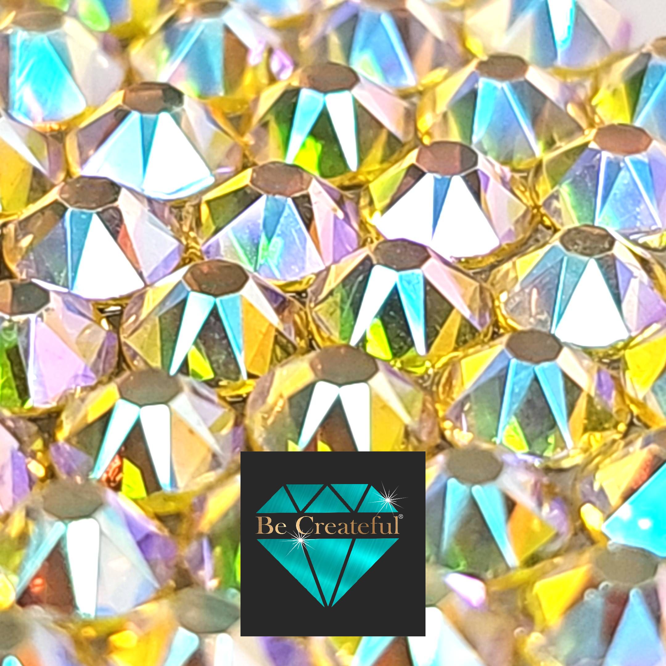 FLATBACK LUXE® Citrine AB Foil Glass Rhinestones - 5⭐rated – Be Createful