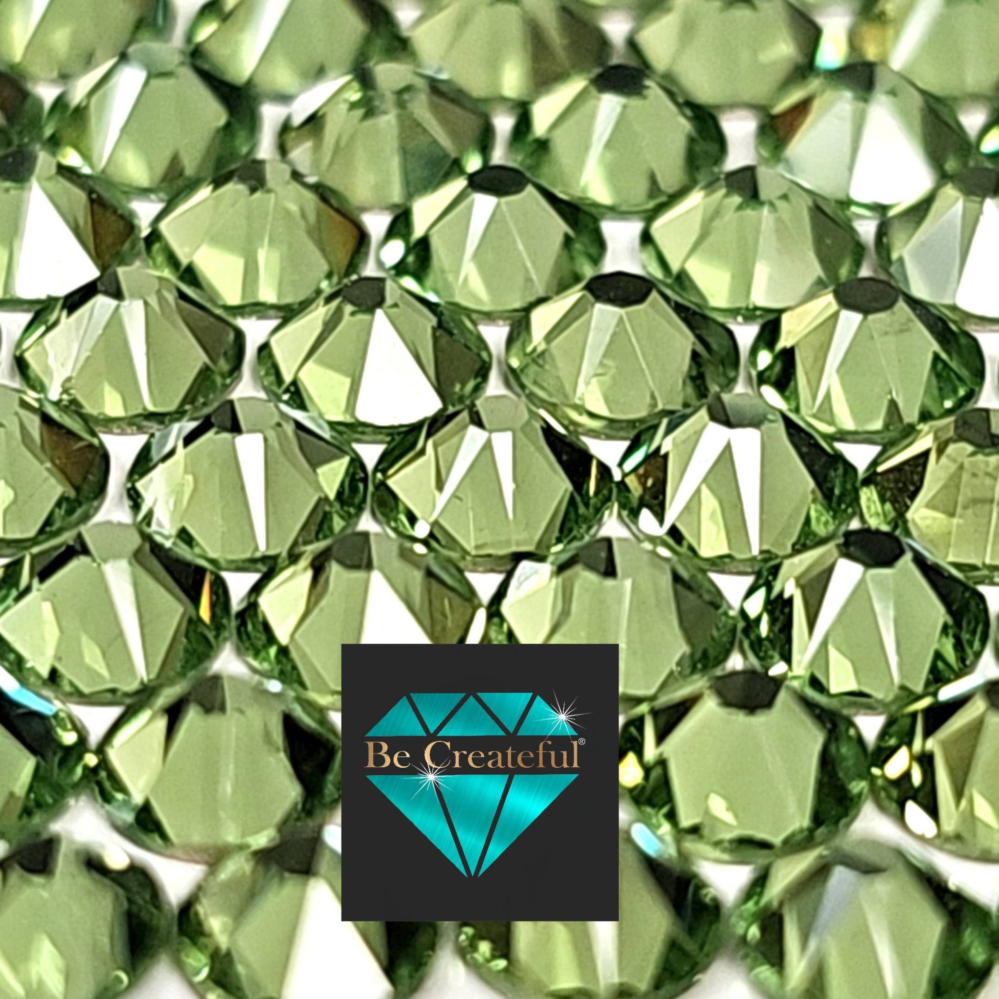 CLEARANCE Flatback LUXE® Peridot Glass Rhinestones – Be Createful
