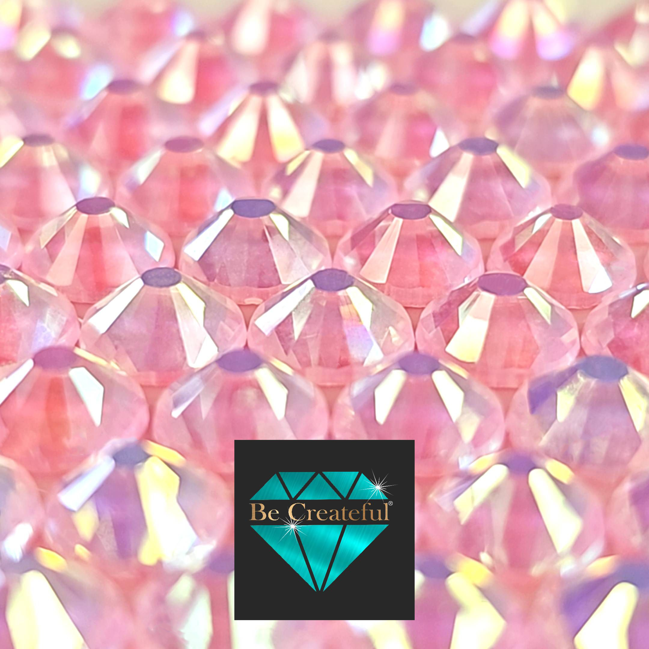 BULK Flatback Luminous Opal Pink Glass Rhinestones - US Rhinestone ...