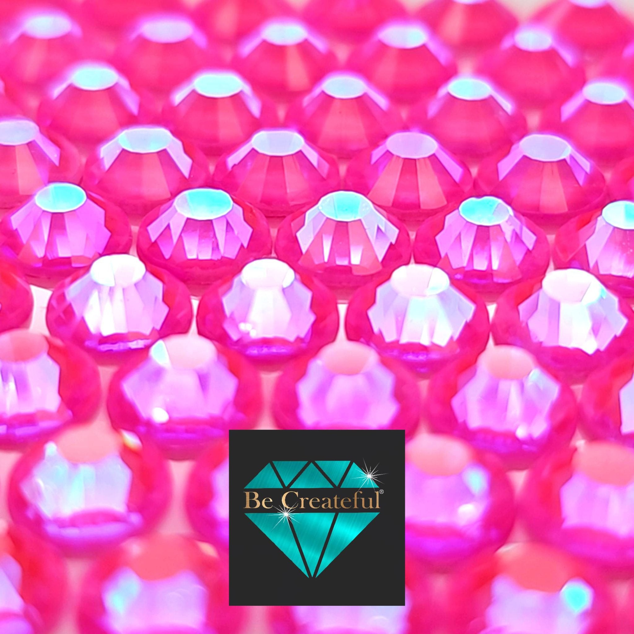 BULK Flatback Neon Rose AB Glass Rhinestones - High Quality Rhinestone ...