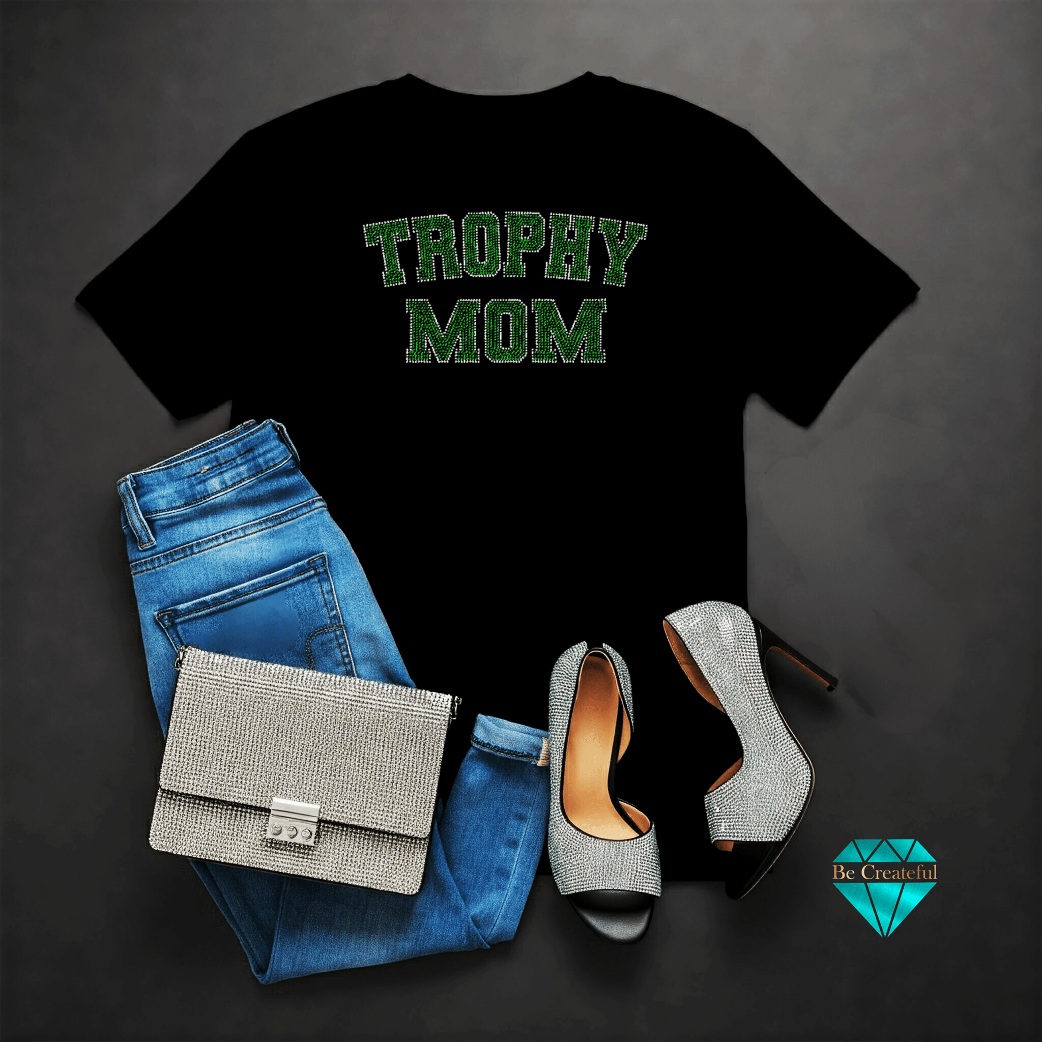 Trophy Mom Rhinestone Transfer - Luxe Hotfix Rhinestone Transfer – Be ...