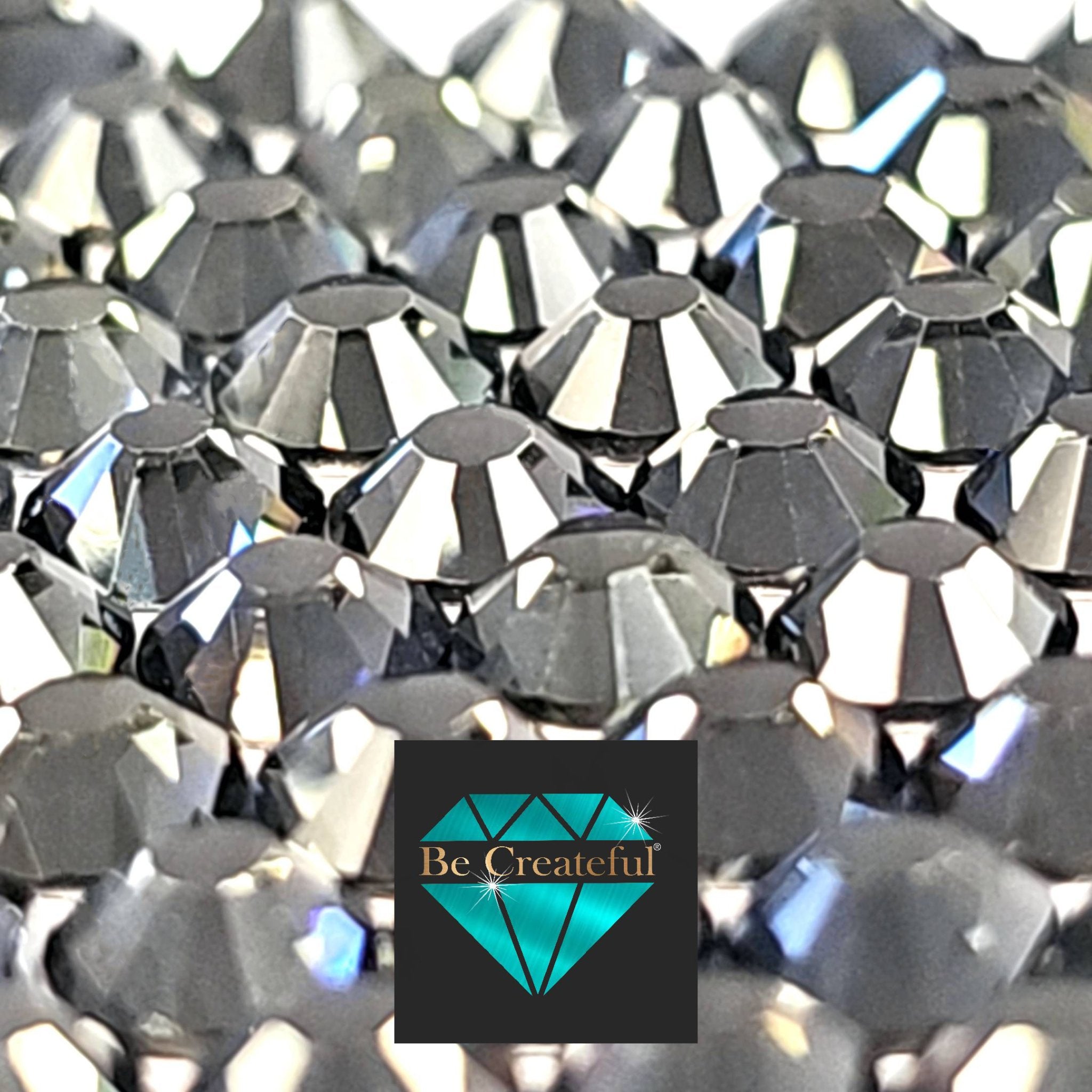 FLATBACK Black Diamond Rhinestones - Grey Rhinestone 💎💎 – Be Createful