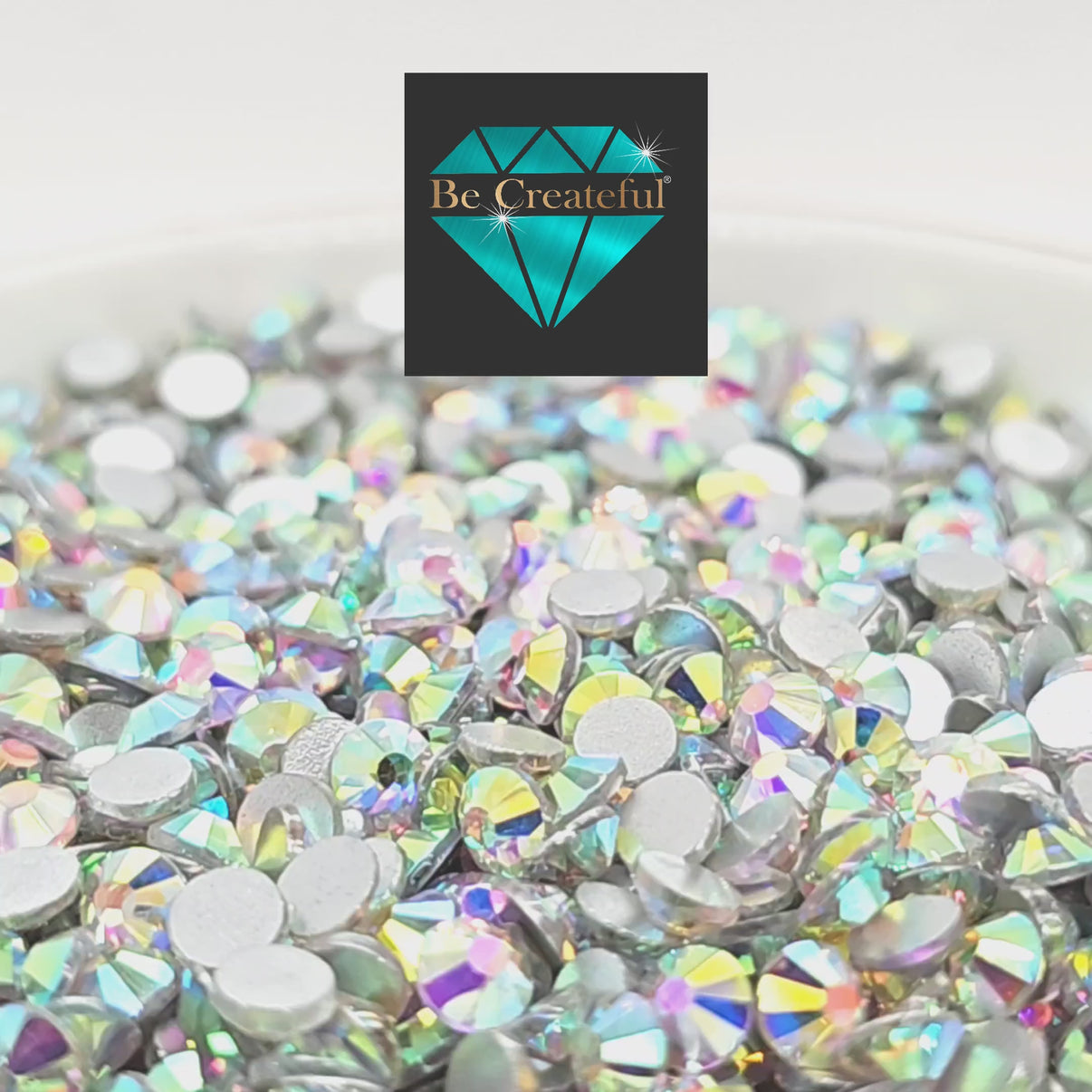Multi-Size Crystal AB Flatback Glass Rhinestones – Be Createful