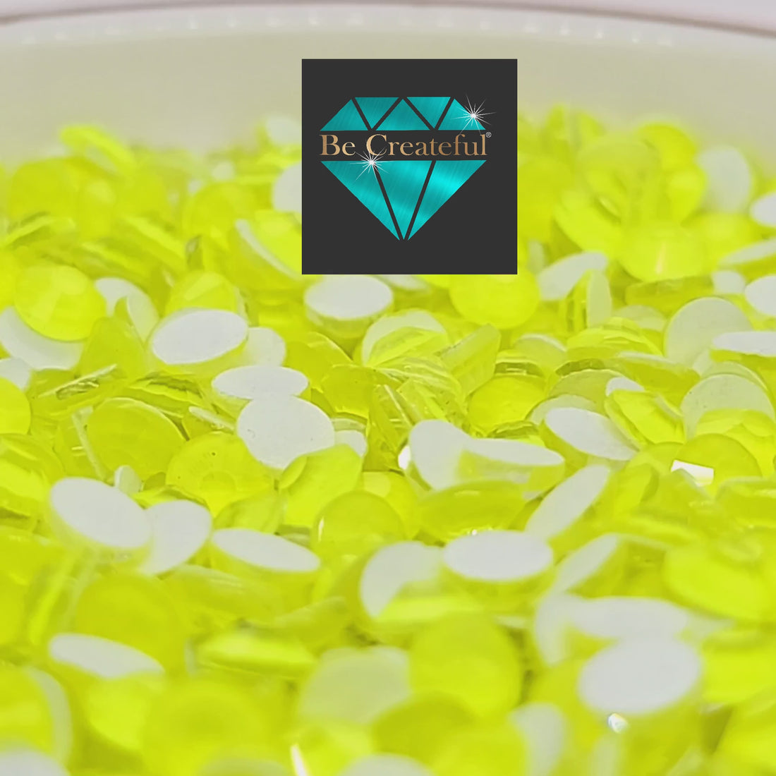 FLATBACK Neon Yellow Rhinestones - Large Rhinestone Selection – Be ...