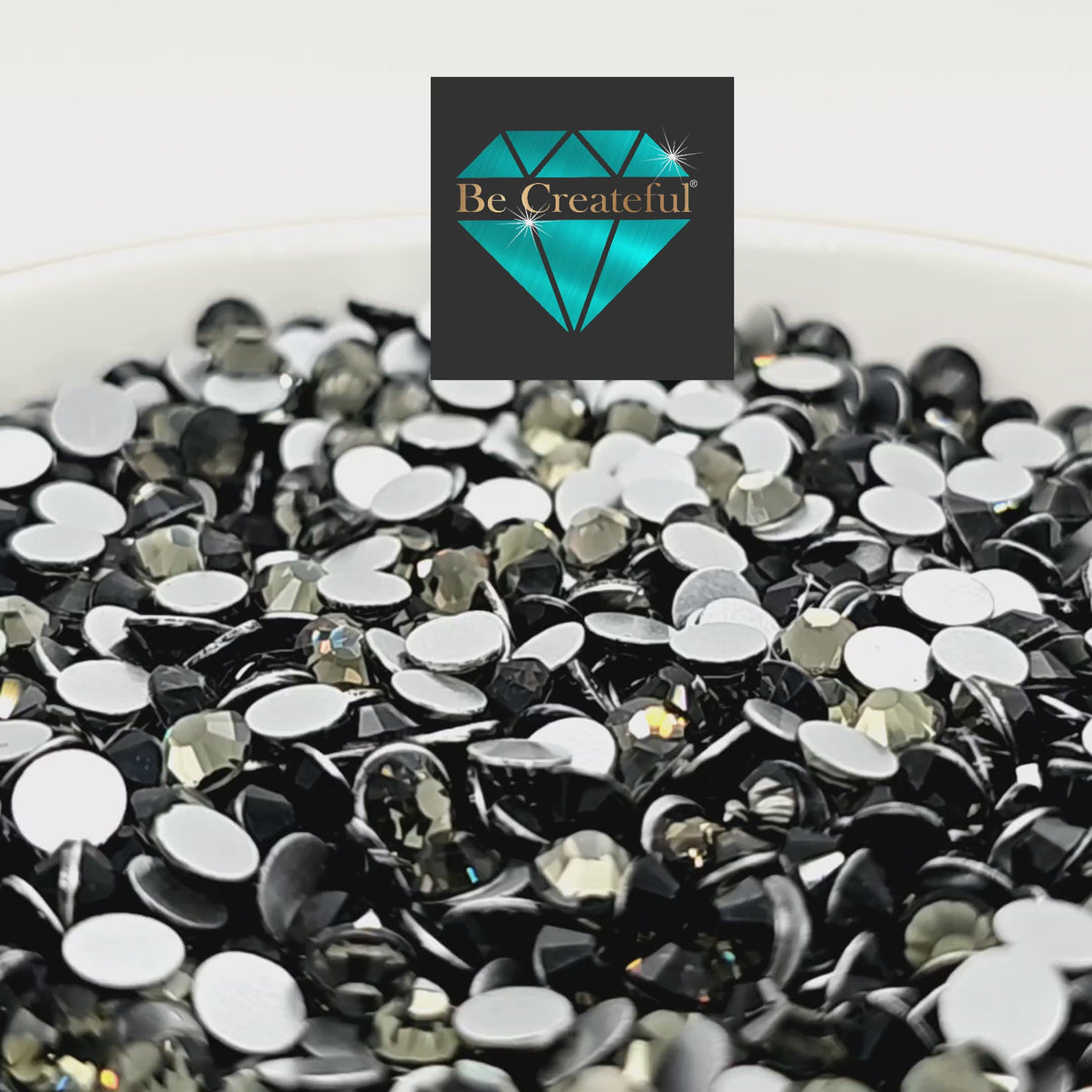 Multi-Size Black Diamond Flatback Glass Rhinestones 5 ⭐ – Be Createful