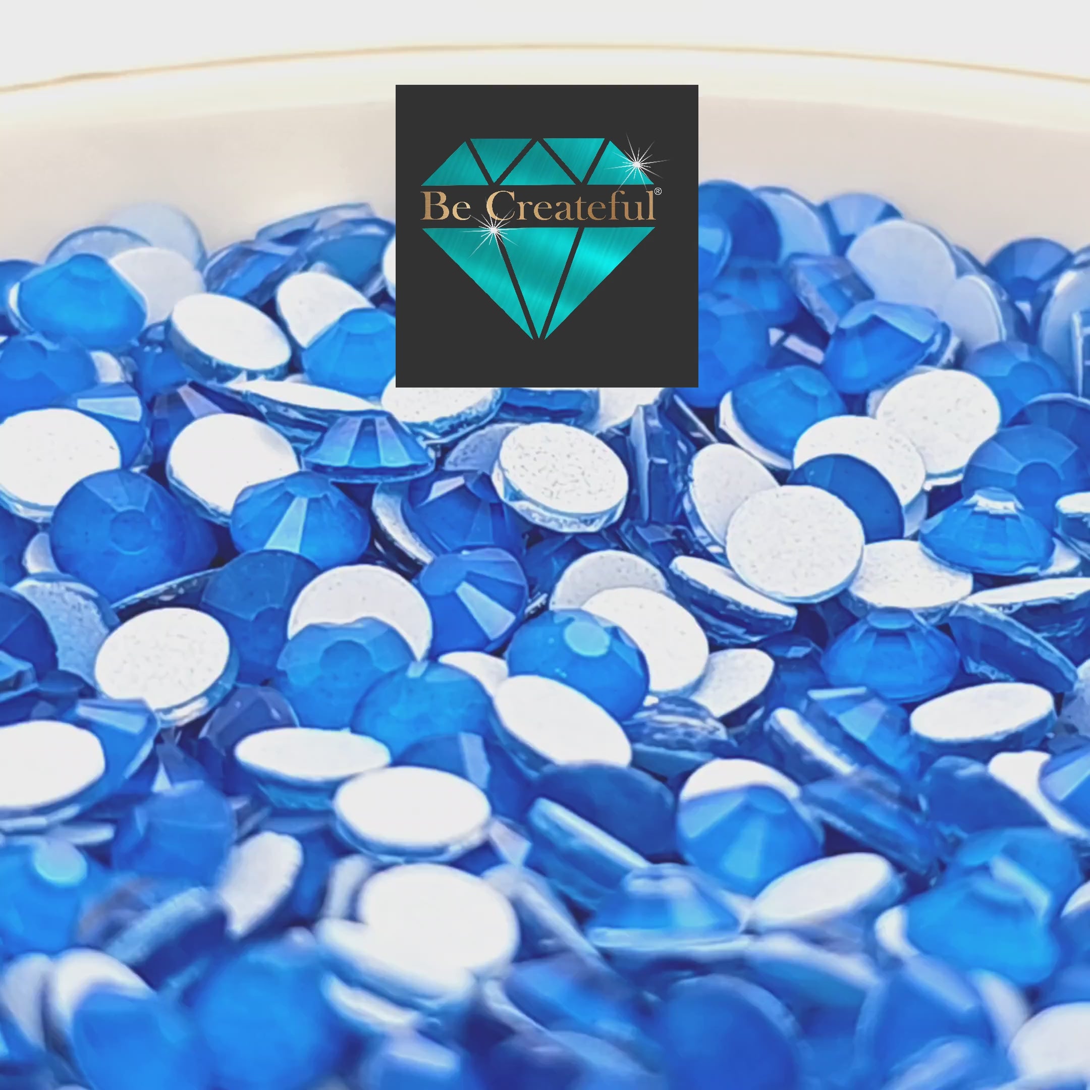 FLATBACK Neon Blue Rhinestones - Large Rhinestone Selection – Be Createful