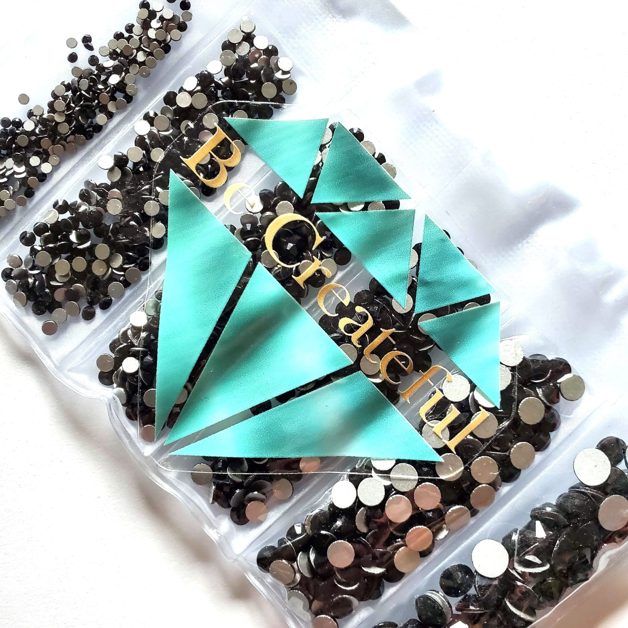 Multi-Size Jet Black Flatback Glass Rhinestones - 5⭐rated 💎 – Be Createful