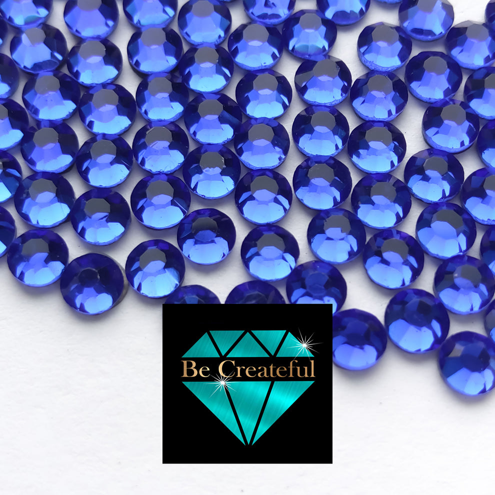 DMC Cobalt Blue Glass Hotfix Rhinestones - Hotfix Rhinestone – Be Createful