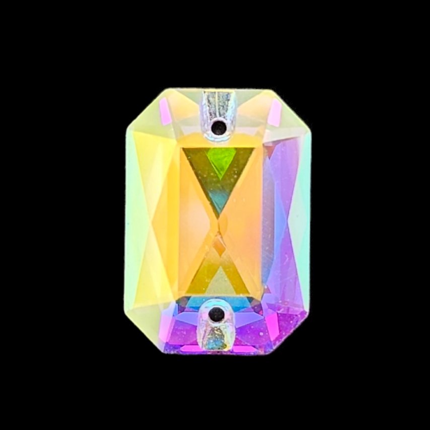 Crystal AB Emerald Shaped Sew On Rhinestones -Octagon Shape Rhinestone ...