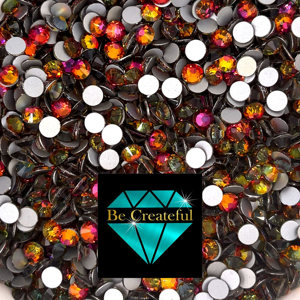 FLATBACK Chameleon Siam Glass Rhinestones | Color-Shifting Rhinestone ...
