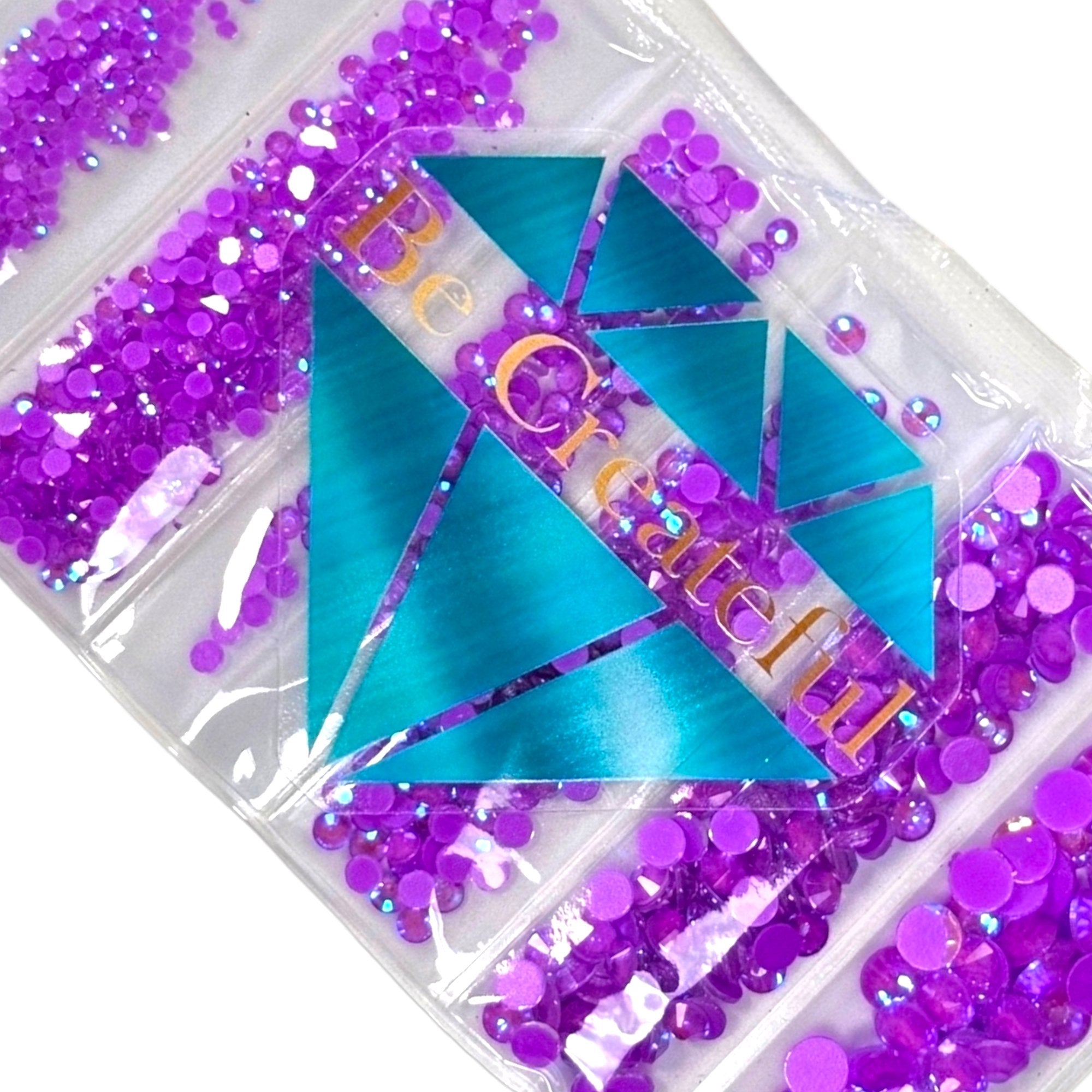 Multi-Size Neon Purple AB Flatback Rhinestones - Fast Shipping – Be ...