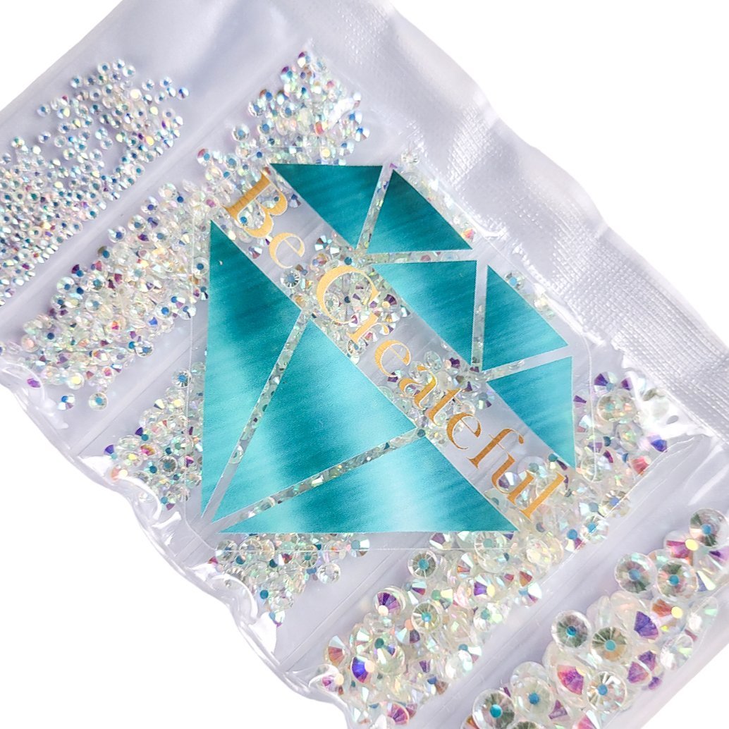 Multi-Size Transparent AB unfoiled Flatback Rhinestones – Be Createful