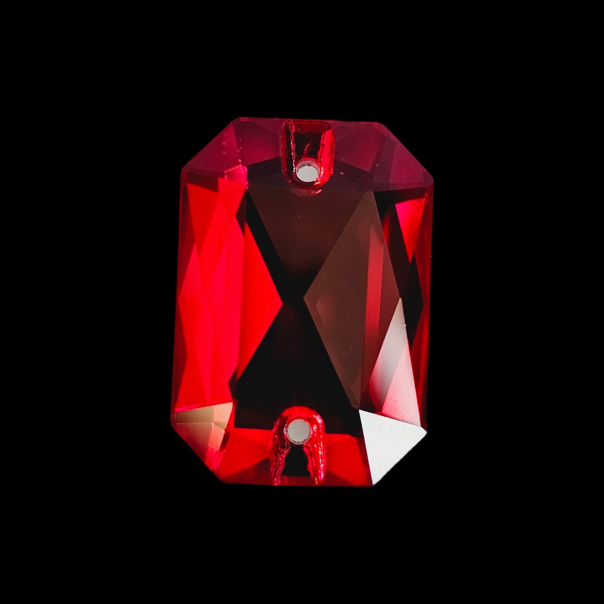 Light Siam Red Emerald Shaped Sew On Rhinestones Fancy Shaped ...
