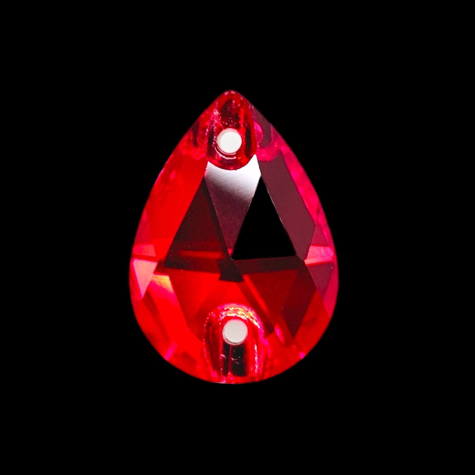 Light Siam Red Drop Shaped Sew On Rhinestones Fancy Shaped Rhinestone ...