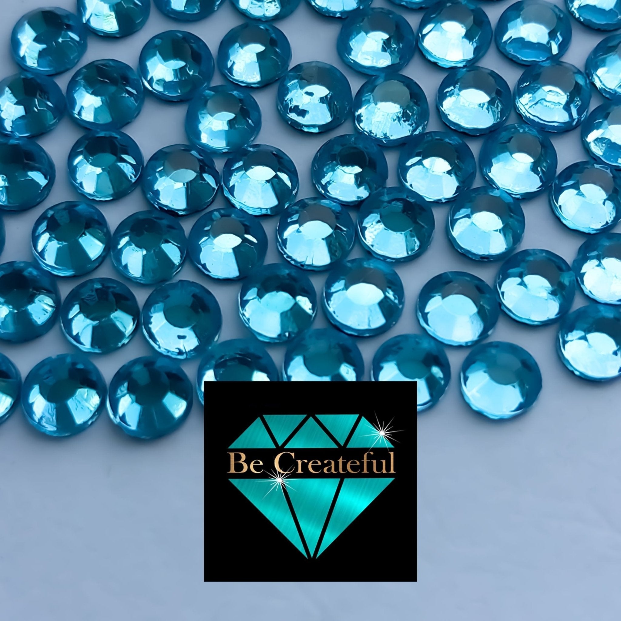 Aquamarine Korean Bulk Hotfix Rhinestones - Fast Shipping – Be Createful