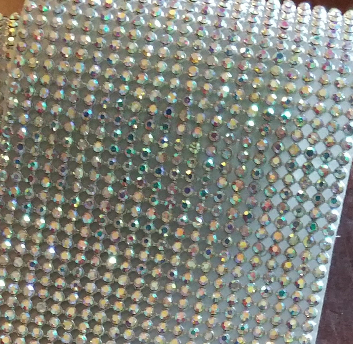 Crystal AB Set In Silver Hotfix Glass Rhinestone Mesh Strips – Be Createful