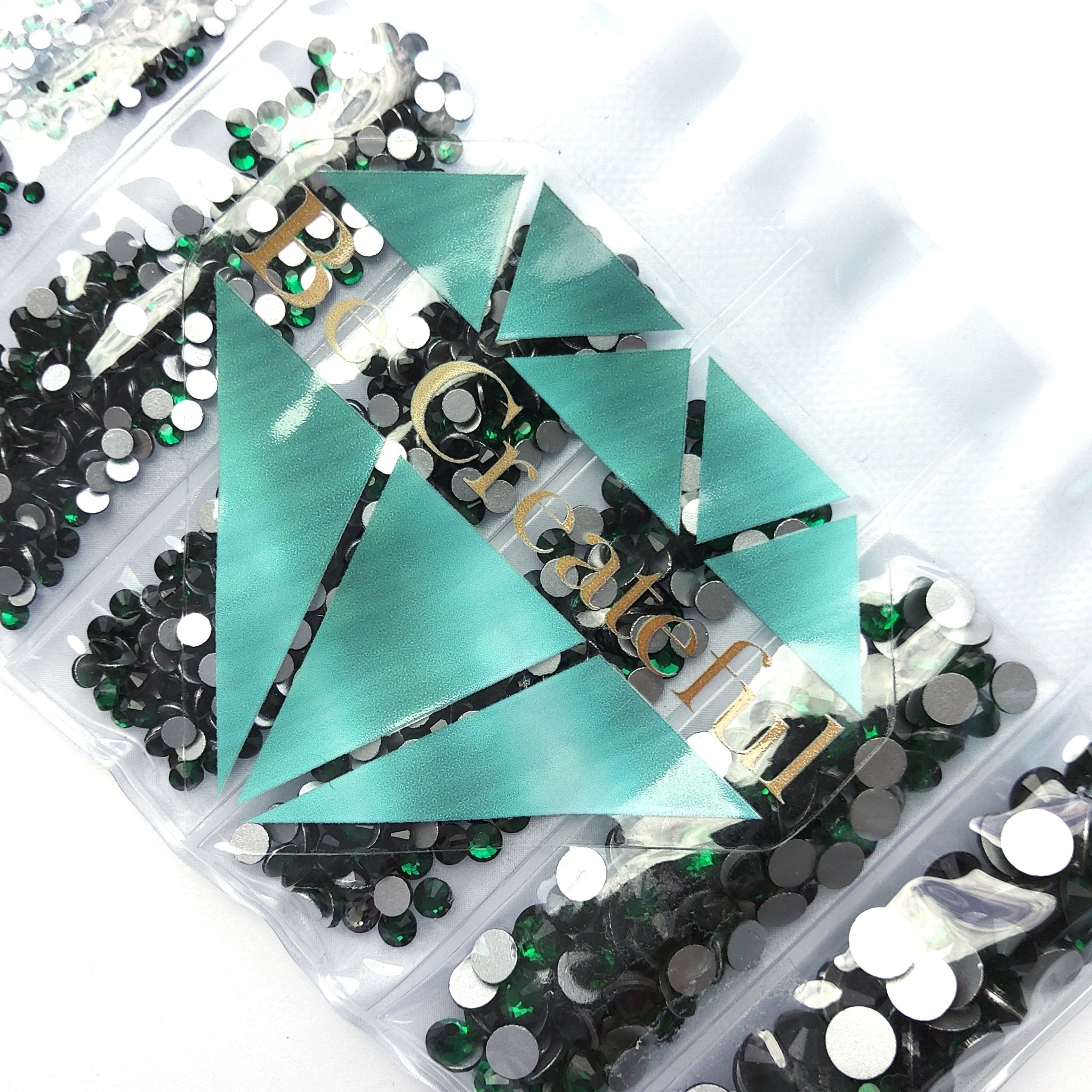 Multi-Size Emerald Green Flatback Glass Rhinestones – Be Createful