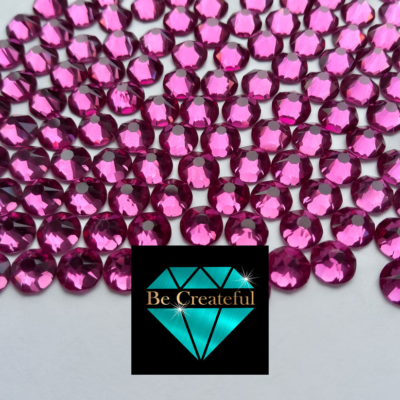 Flatback Foil Fuchsia Glass Rhinestones - Fast Shipping! – Be Createful