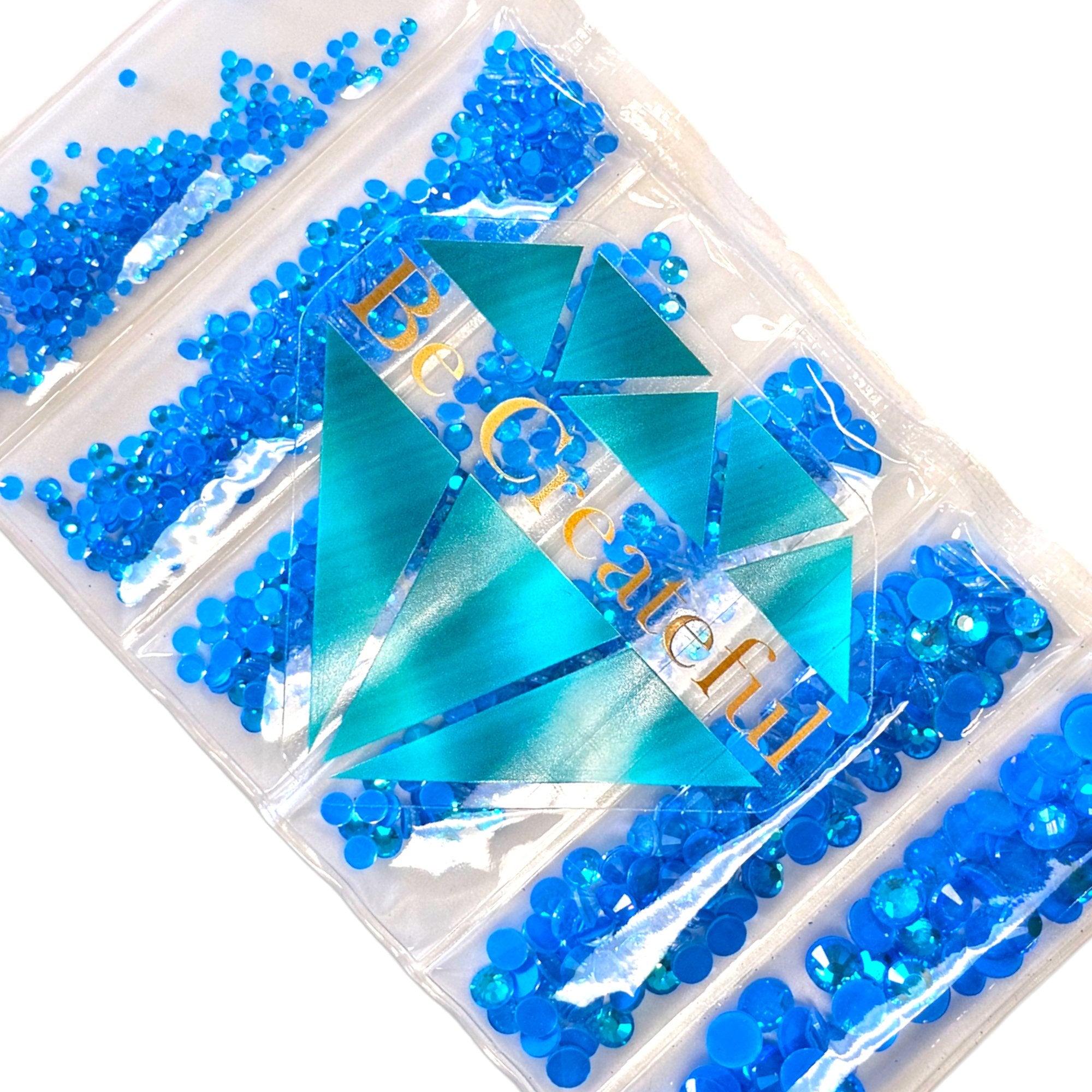 Multi-Size Neon Aqua AB Flatback Rhinestones - Fast Shipping – Be Createful